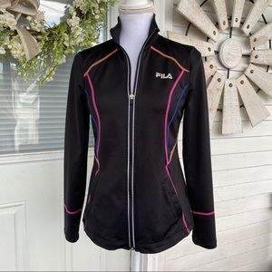 Fila | Jackets & Coats | Fila Black Athletic Reflective Running Jacket ...